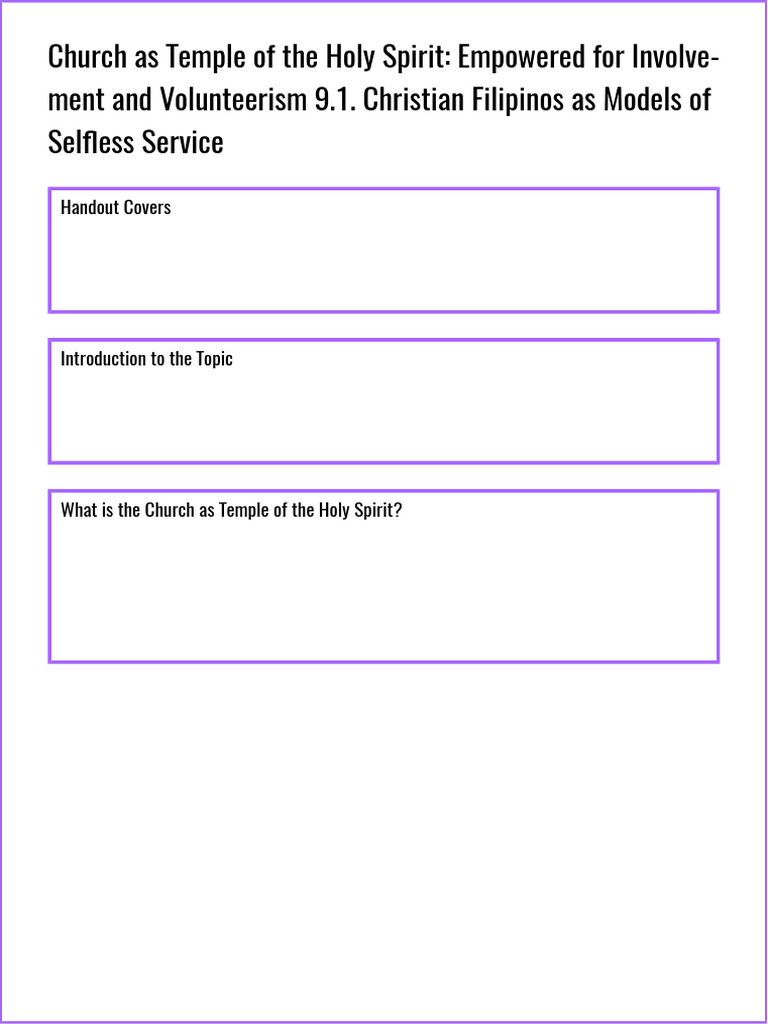 Church as Holy Spirit's Temple: Service Models | PDF | Holy Spirit ...