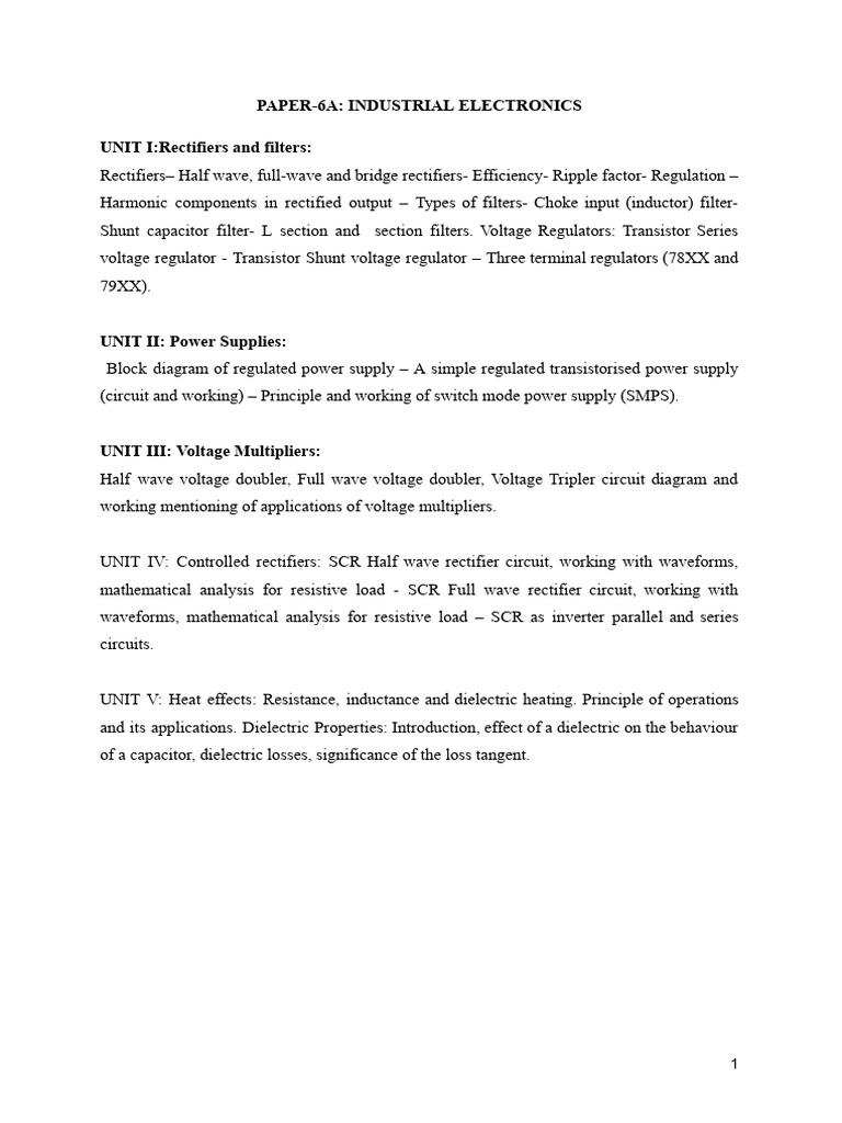 Paper-6a - Industrial Electronics | PDF | Rectifier | Power Supply