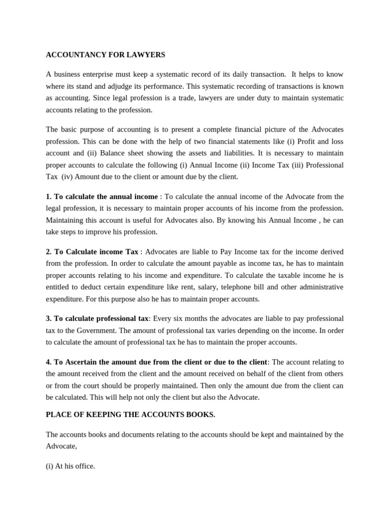 Accountancy For Lawyers | PDF | Lawsuit | Taxes