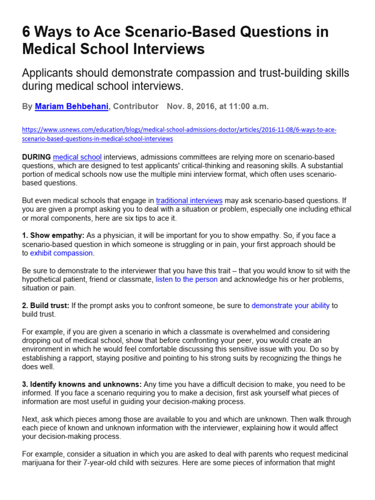 6 Ways To Ace Scenario Based Questions | PDF | Decision Making | Empathy