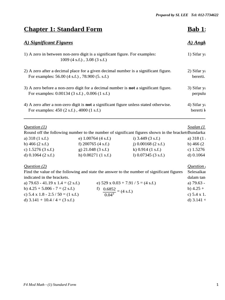 Chapter 1 - Standard Form | PDF