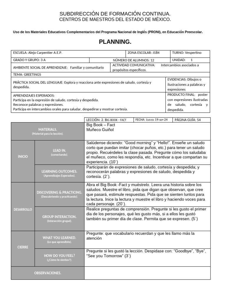 Clase 2. UNIDAD 1. lECCIÓN 2. BIG BOOK - FACT | PDF | Comunicación ...