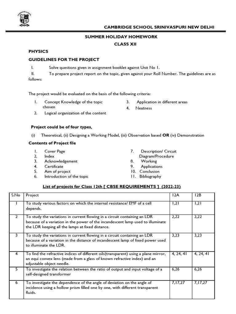 Final Physics HHW (2022-23) | PDF | Optics | Electrical Engineering