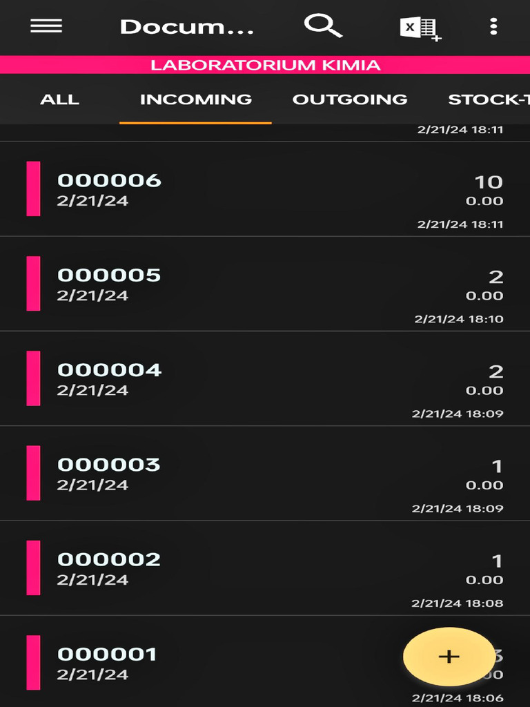 Daftar Barang Masuk Matkul Pengelolaan Lab Kimia | PDF