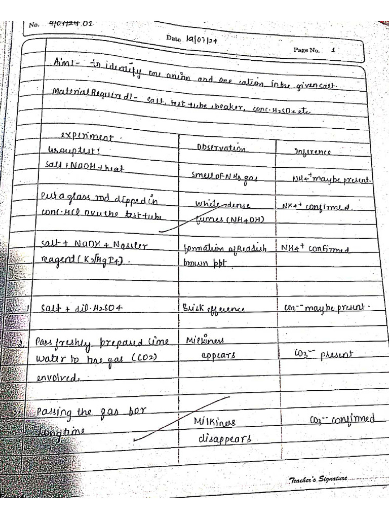 Chemistry Practicals | PDF