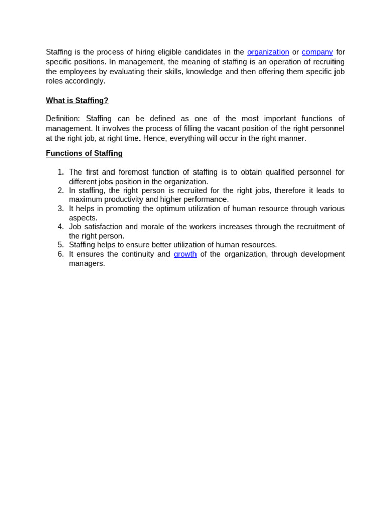 Staffing Essentials for Managers | PDF | Career & Growth | Business