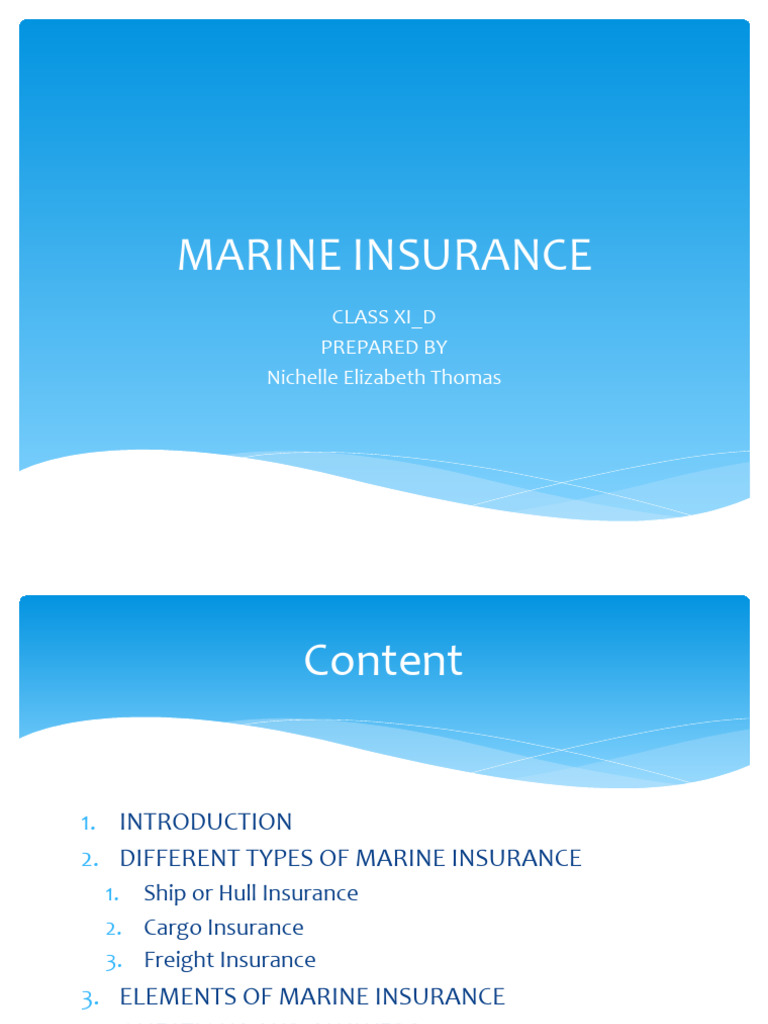 Introduction to Marine Insurance | PDF | Insurance | Indemnity