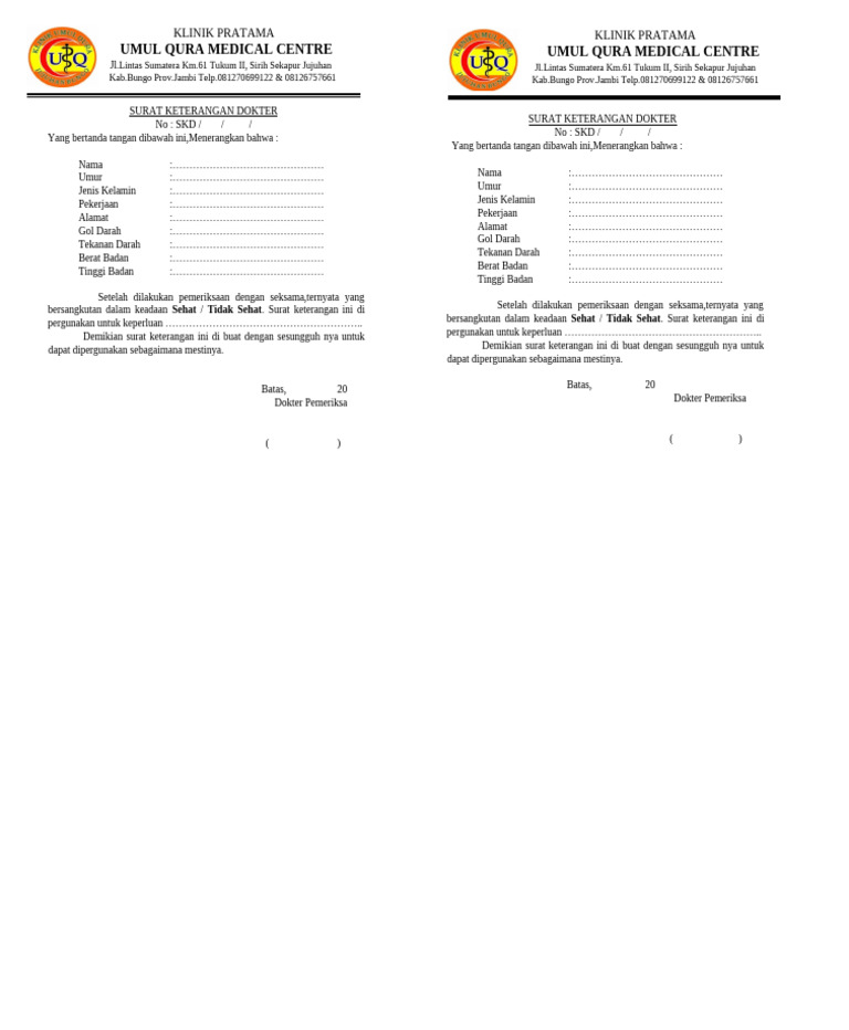 SUrat Keterangan Dokter Oke | PDF