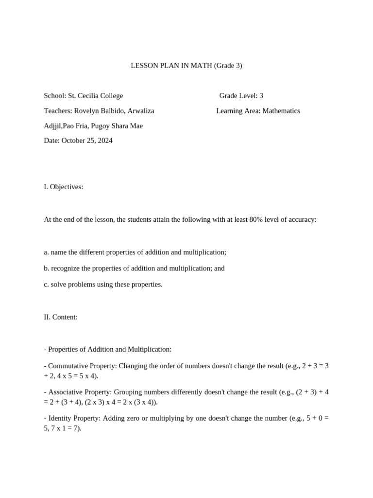 LP-MATH-GR1 (1) New | PDF | Multiplication | Mathematics