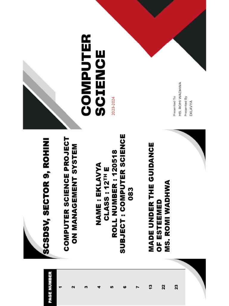 Class 12th CS Project CBSE | PDF | Computer Science | Information ...