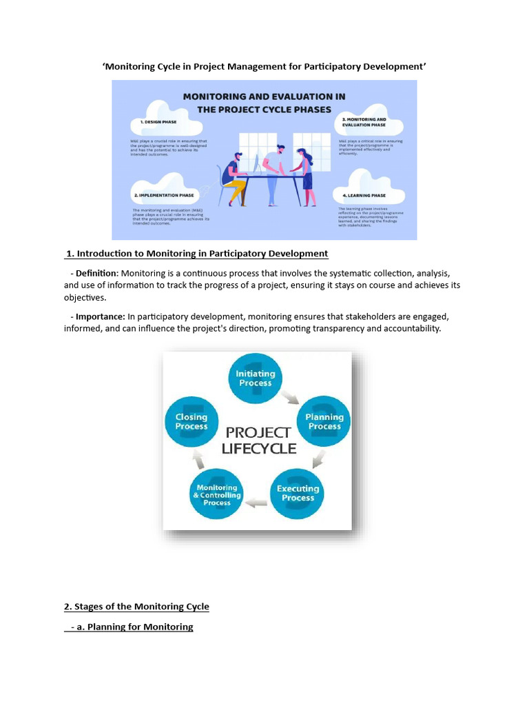 Monitoring Cycle in Project Management For Participatory Development ...