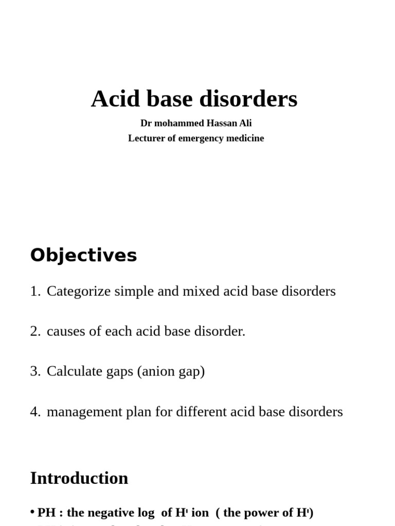 Acid Base Disorders111 | PDF | Buffer Solution | Medical Specialties