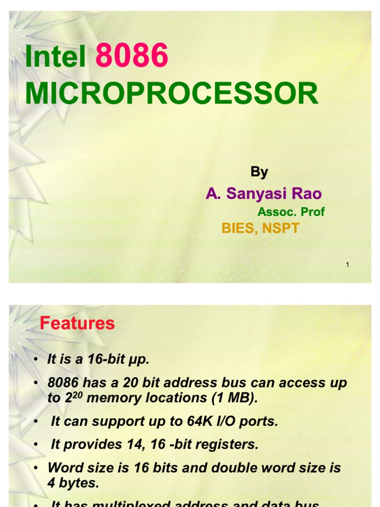 8086 Microprocessor Architecture 2 | PDF | Instruction Set | Pointer (Computer Programming)