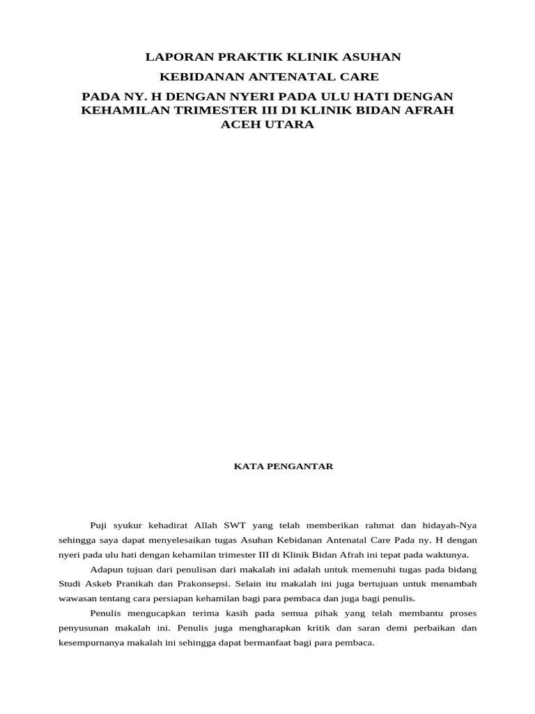 Laporan Stase Anc Afrah | PDF