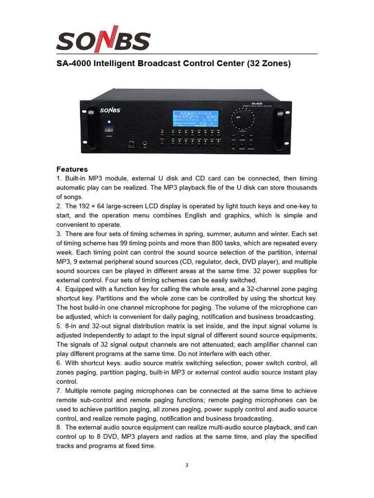 Sa 4000 | PDF | Remote Control | Mp3