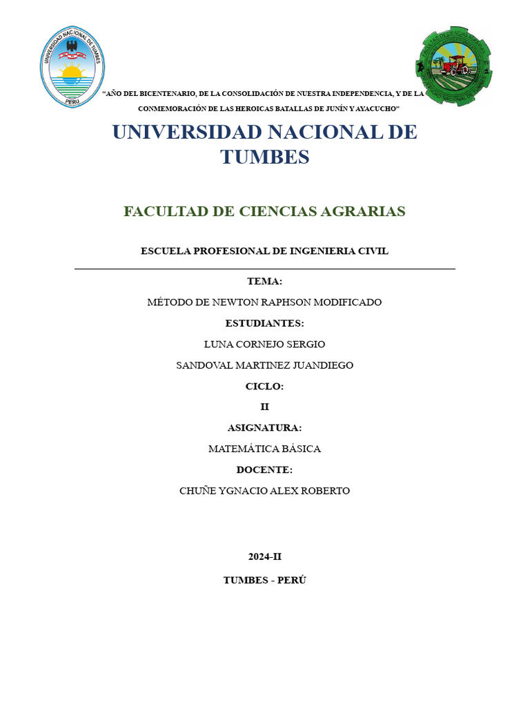 Método de Newton-Raphson Modificado | PDF | Cero de una función | Derivado