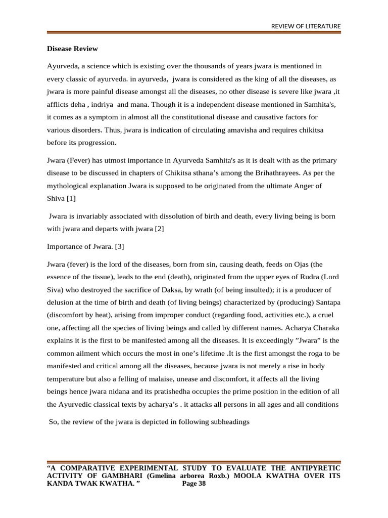 Jwara Review | PDF | Fever | Medicine
