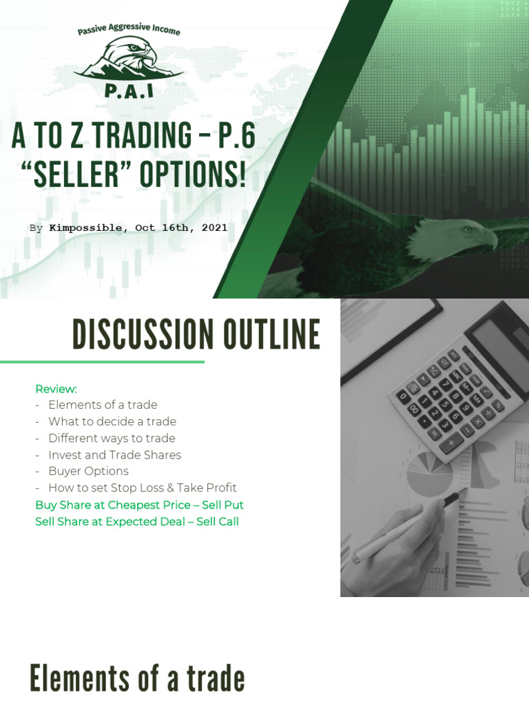 A To Z Trading - Class 6 - Review and Seller Options | PDF | Option ...