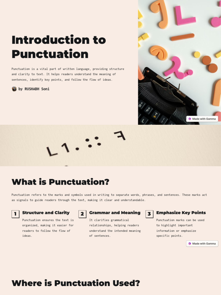 Introduction To Punctuation | PDF | Punctuation | Question
