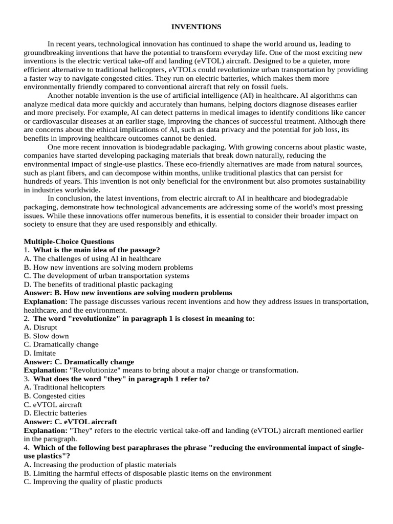 UNIT 5 - INVENTIONS | PDF | Plastic | Artificial Intelligence