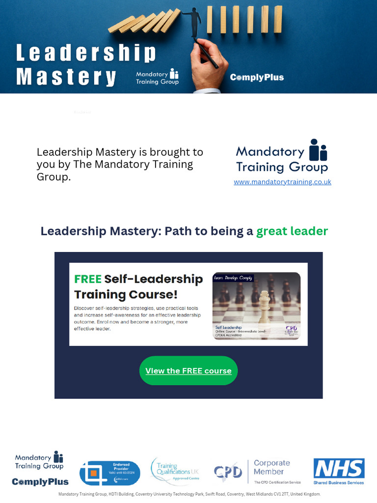 Free Self Leadership Course - The Mandatory Training Group | PDF