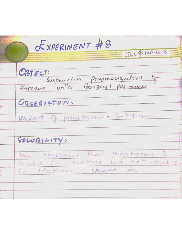 Polymer Lab Solved Pdf