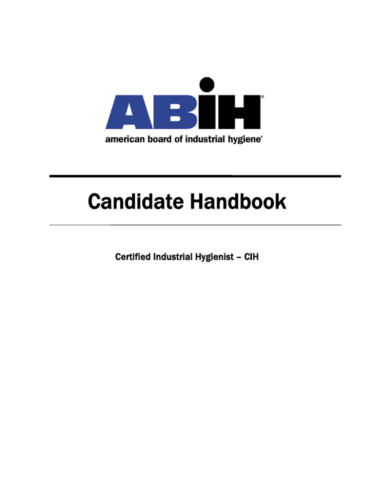 1 ABIH Candidate Handbook | PDF | Occupational Hygiene
