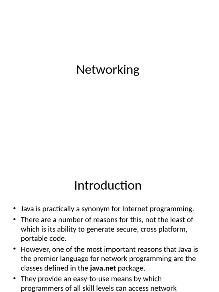 JAVA 22 Networking | PDF | Port (Computer Networking) | Computer Network