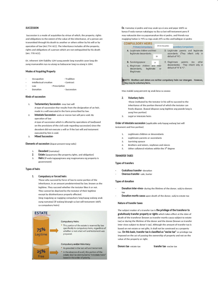 SUCCESSION | PDF | Estate Tax In The United States | Taxes