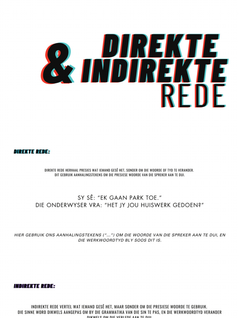 Direkte en Indirekte Rede | PDF