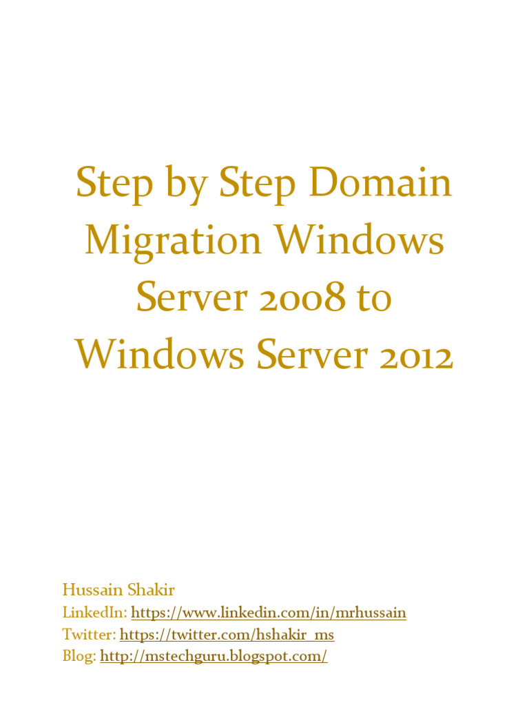 Domain Migration Guide: Server 2008 to 2012 | PDF | Active Directory ...