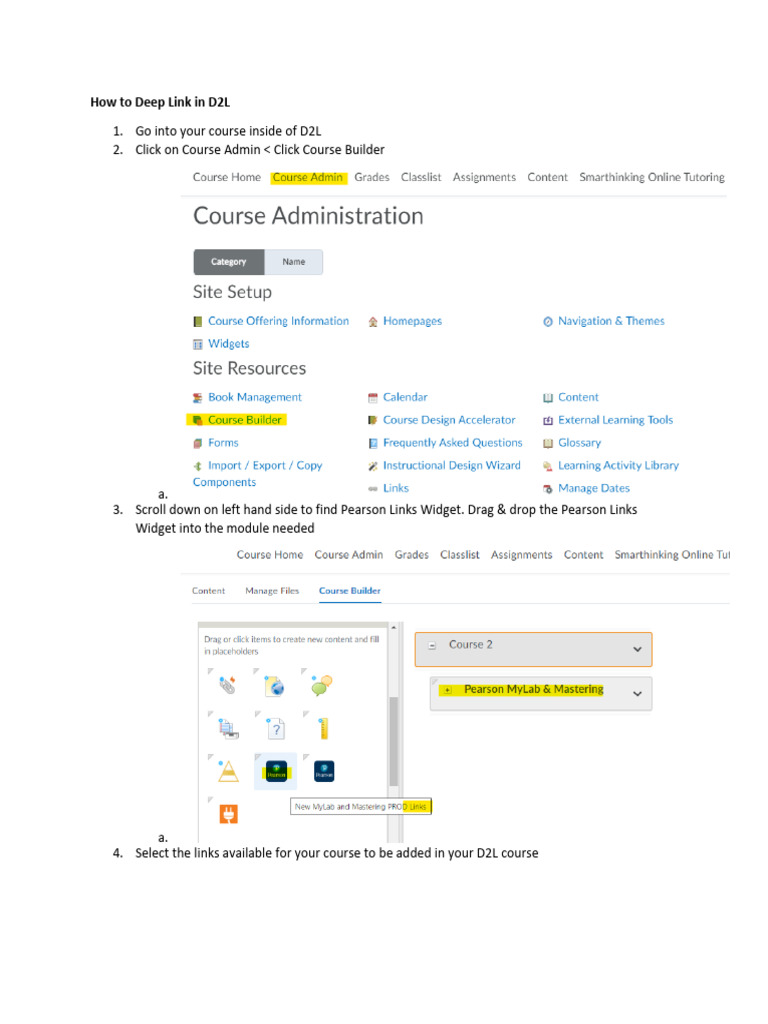 How To Deep Link - D2L | PDF