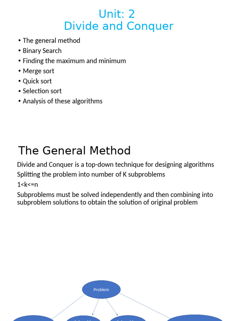Divide and Conquer Algorithms Explained | PDF | Algorithms And Data Structures | Algorithms