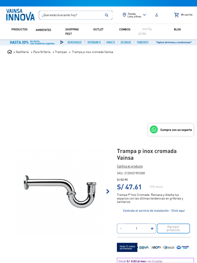 Trampa P Inox Cromada Vainsa | PDF