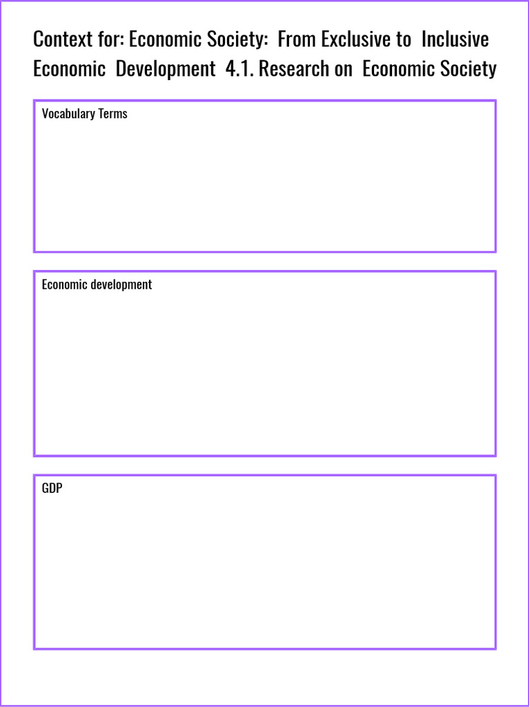 Economic Society - From Exclusive To Inclusive Economic Development 4.1 ...