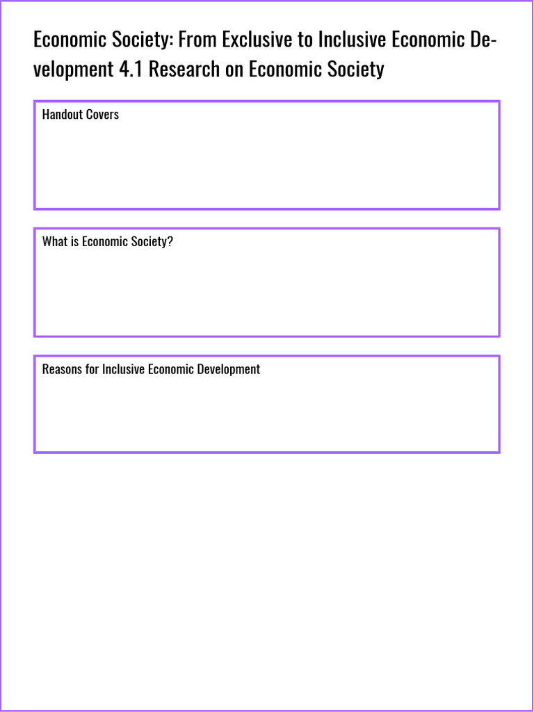 Economic Society - From Exclusive To Inclusive Economic Development 4.1 ...