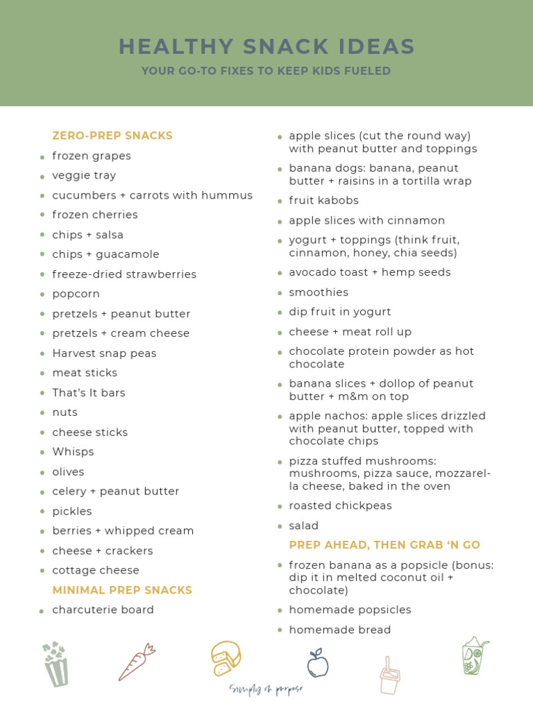 Healthy Snack Ideas for Kids | PDF
