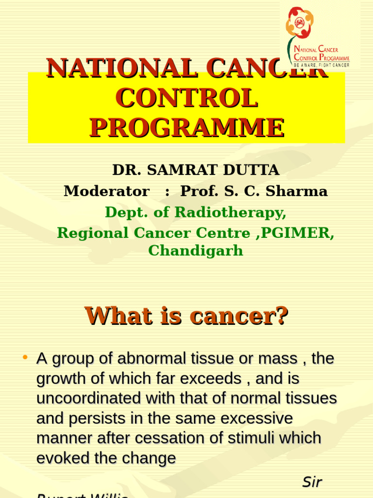 National Cancer Control Programme India | PDF | Cervical Cancer ...