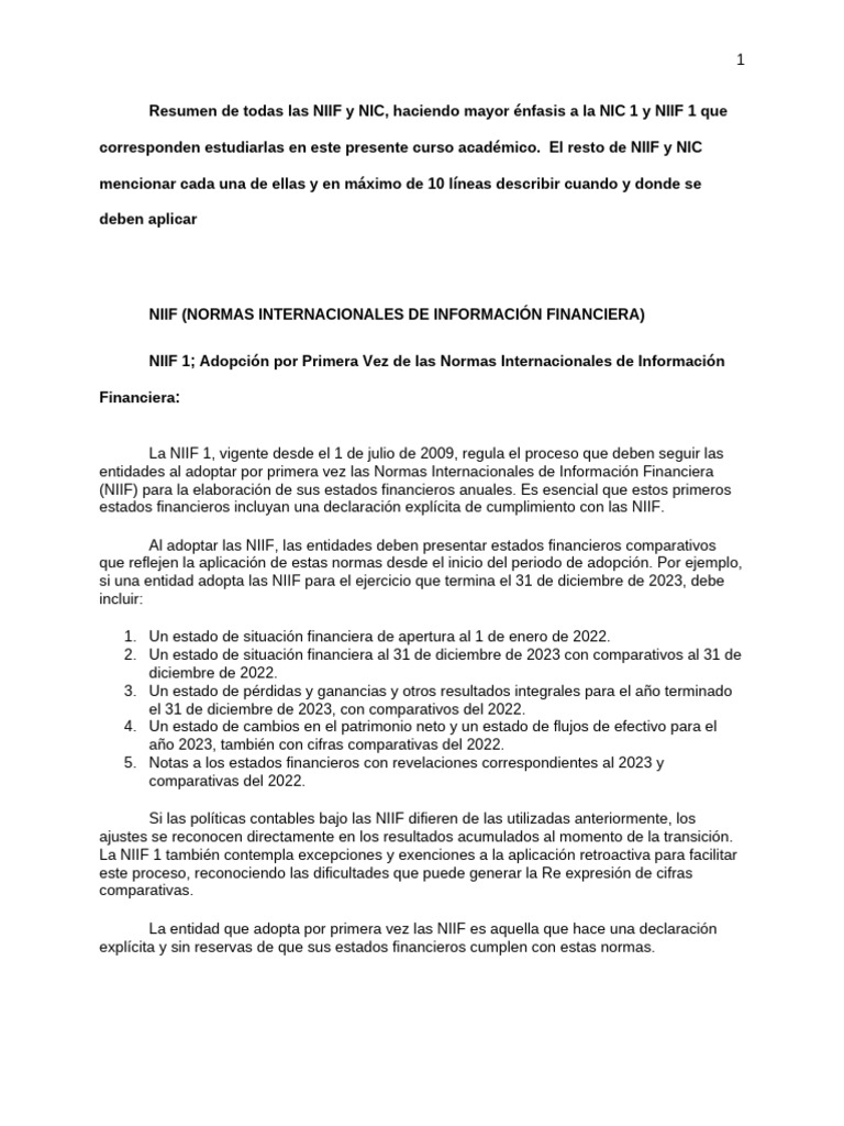 NIIF y NIC | PDF | normas internacionales de INFORMACION FINANCIERA ...