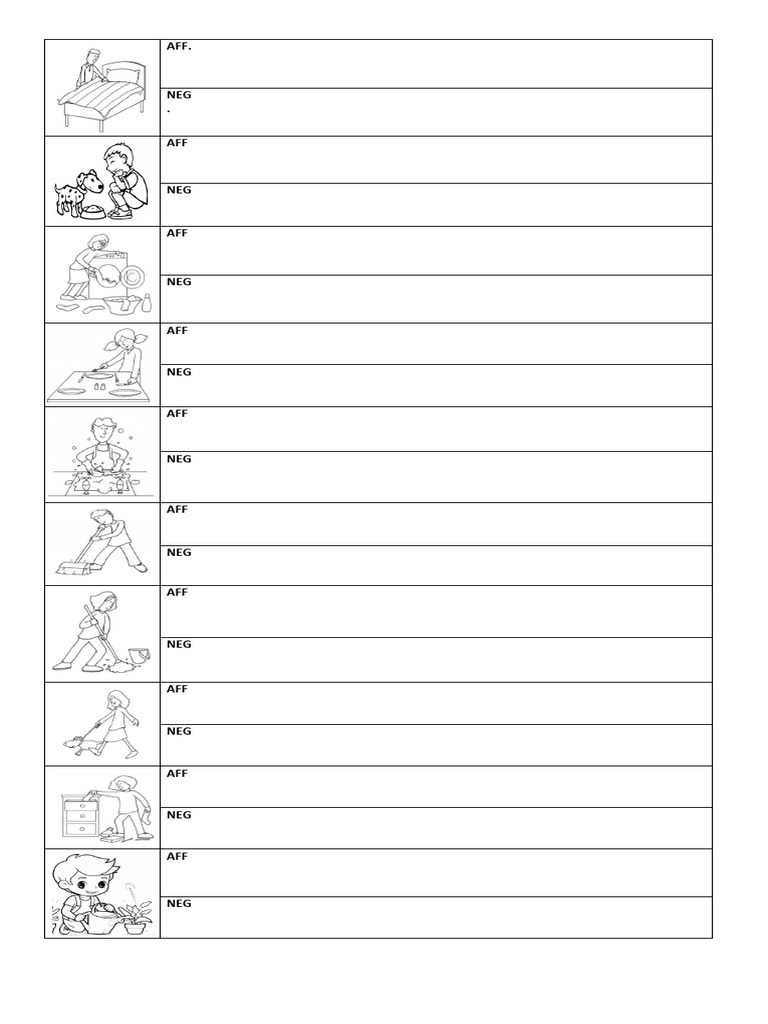 chores and PRESENT CONTINUOUS | PDF