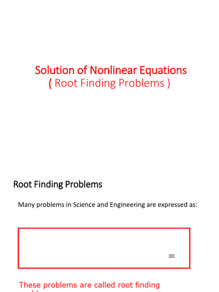 Nonlinear Equations Root Finding Methods | PDF | Zero Of A Function ...