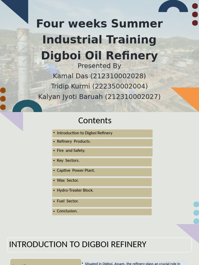 Four Weeks Summer Industrial Training Digboi Oil Refinery | PDF | Diesel Engine | Oil Refinery