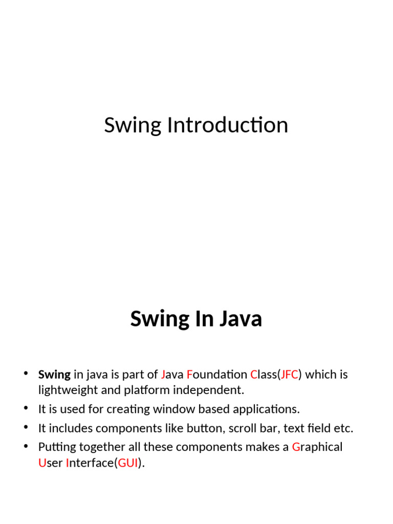 Swing Introduction Unit-4-5 | PDF | Class (Computer Programming ...