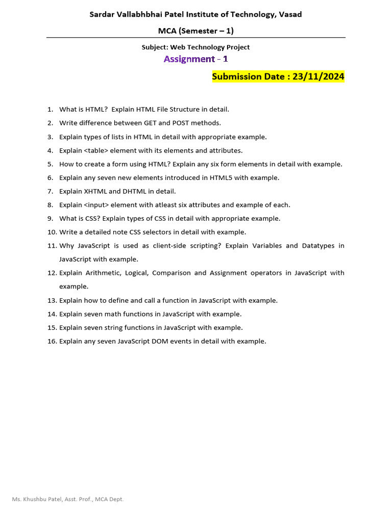 Assignment-1 WTP | PDF