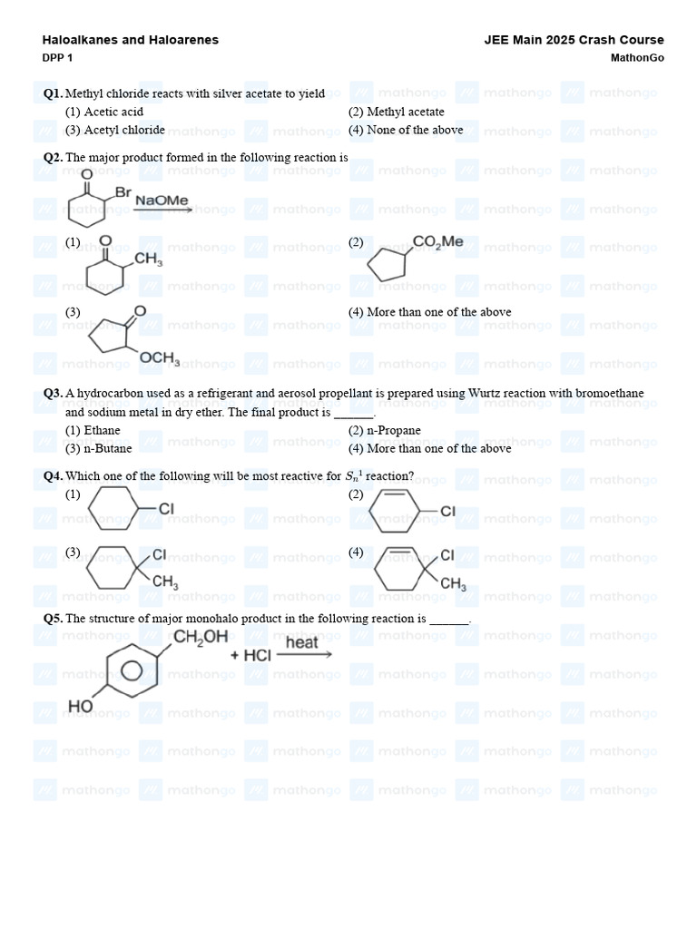 Haloalkane and Haloarene | PDF | Chemical Reactions | Organic Chemistry