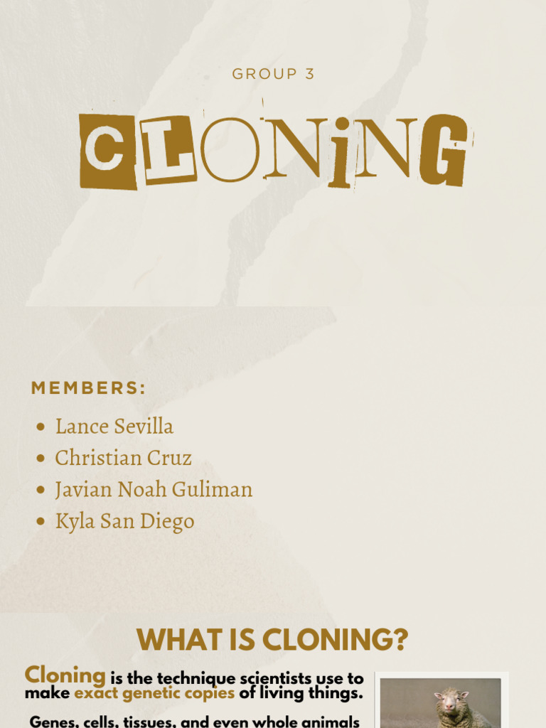 Christian Living - Group 3 | PDF | Cloning | Dignity
