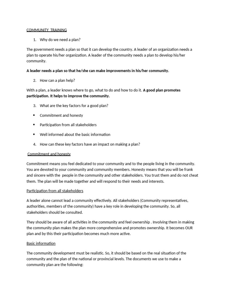 Outline of Community Development Plan | PDF | Goal | Swot Analysis