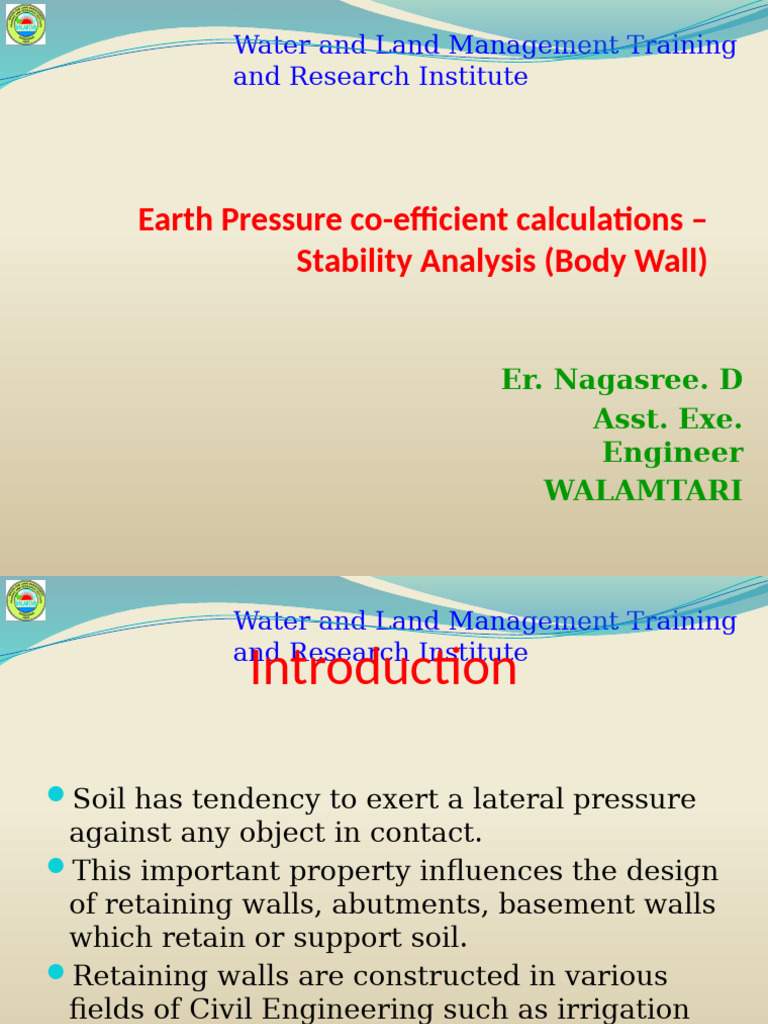 Earth Pressure Coefficients Calculations - 20.11.2015 | PDF | Applied ...