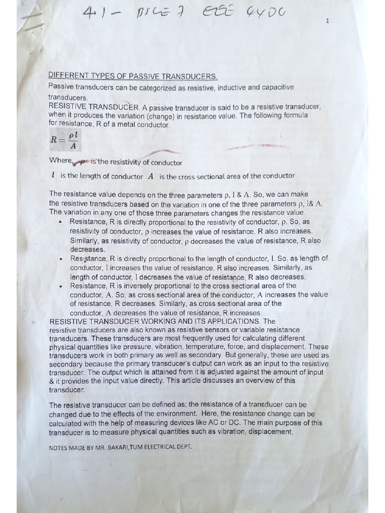 Types of Transducers-3 | PDF
