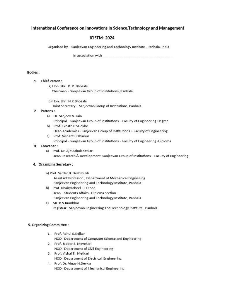 International Conference on Innovations in Science | PDF | Engineering | Science